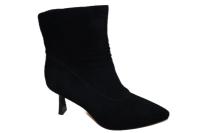 China Women's Black Suede Slouch Ankle Boots with Stiletto Heel for sale