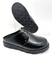 China Kids Black Leather Buckle Mule Clogs for sale