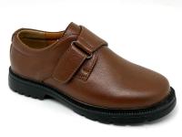 China Kids' Leather School Shoes with Hook & Loop Strap for sale