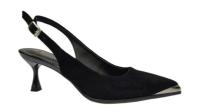 China Women Velvet Slingback Pumps Metal Point Toe Wine Glass Heel Sandals Ladies Evening Party High Heels Shoes for sale