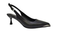 China Women Leather Slingback Pumps Metal Point Toe Wine Glass Heel Sandals Ladies Evening Party High Heels Shoes for sale