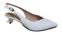 China Patent Leather Slingback Pumps Women Pointed Toe Kitten Heel Sandals Elegant Office Formal Dress Heels for sale