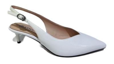 China Patent Leather Slingback Pumps Women Pointed Toe Kitten Heel Sandals Elegant Office Formal Dress Heels for sale
