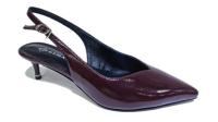 China Patent Leather Slingback Pumps Women Pointed Toe Kitten Heel Sandals Elegant Office Formal Dress Heels for sale