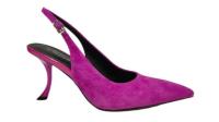China Patent Cow Suede Lace-Up Slingback Pumps Women Pointed Toe Thin Kitten Heel Sandals Party Dress Heels for sale