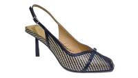 China Patent Cow Suede Lace-Up Slingback Pumps Women Pointed Toe Thin Kitten Heel Sandals Party Dress Heels for sale