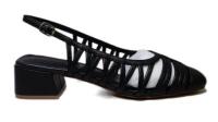 China Patent Lace-Up Slingback Pumps Women Pointed Toe Thin Kitten Heel Sandals Party Dress Heels for sale