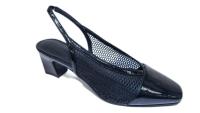 China Mesh Slingback Pumps for Women, Square Toe Low Block Heel Breathable Hollow Out Dress Sandals for sale