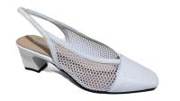 China Mesh Slingback Pumps for Women, Square Toe Low Block Heel Breathable Hollow Out Dress Sandals for sale