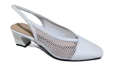 China Mesh Slingback Pumps for Women, Square Toe Low Block Heel Breathable Hollow Out Dress Sandals for sale