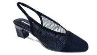 China Mesh Slingback Pumps for Women, Square Toe Low Block Heel Breathable Hollow Out Dress Sandals for sale