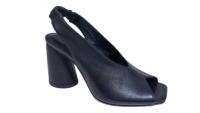 China Women Peep Toe Slingback Block Heel Sandals Ladies Soft Leather Chunky Heel Backless Pumps Summer Dress Shoes for sale