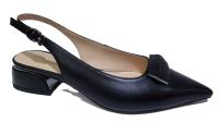 China Women Pointed Toe Strap Slingback Low Block Heel Pumps Ladies Patent Leather Backless Dress Sandals For Office Daily Party for sale
