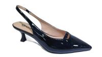 China Patent Leather Slingback Pumps Women Pointed Toe Kitten Heel Sandals Elegant Office Formal Dress Heels for sale