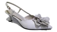China Patent Leather Slingback Pumps Women Pointed Toe Kitten Heel Sandals Elegant Office Formal Dress Heels for sale