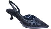 China Patent Leather Slingback Pumps Women Pointed Toe Kitten Heel Sandals Elegant Office Formal Dress Heels for sale