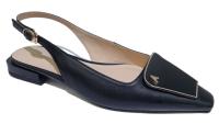 China Women Pointed Toe Slingback Flat Pumps Ladies Block Leather Adjustable Buckle Mary Jane Dress Shoes For Daily Office for sale