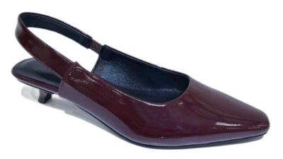 China Women Pointed Toe Slingback Flat Pumps Ladies Block Leather Adjustable Buckle Mary Jane Dress Shoes For Daily Office for sale