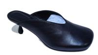 China Slingback Pumps Women Square Toe Thin Flared Heel Backless Dress Heels For Evening Party for sale