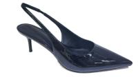 China Patent Leather Slingback Pumps Women Pointed Toe Thin Stiletto Heel Backless Dress Heels For Party Dating for sale