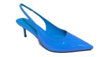 China Patent Leather Slingback Pumps Women Pointed Toe Thin Stiletto Heel Backless Dress Heels For Party Dating for sale