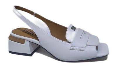 China Women Slingback Loafer Sandals, Square Open Toe Block Heel Back Strap Mules Office Ladies Dress Shoes for sale