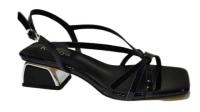 China Women Multi Thin Strap Slingback Heel Sandals, Square Open Toe Block Heel Ankle Buckle Summer Dress Shoes for sale