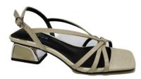 China Women Multi Thin Strap Slingback Heel Sandals, Square Open Toe Block Heel Ankle Buckle Summer Dress Shoes for sale