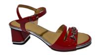 China Women Metal Trim Block Heel Slingback Sandals, Adjustable Buckle Ankle Strap Open Toe Summer Dress Shoes for sale
