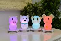 China Customizable BPA Free Silicone Animal Shaped Night Lights Battery Version for sale