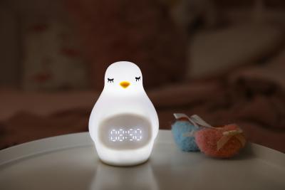 China Soft Silicone Toddler Light Alarm Clock Accompany Children Every Night for sale