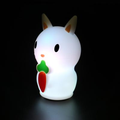 China Colorful Silicone Childrens Rabbit Night Light Soft Nursery Lighting for sale