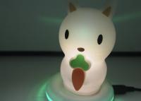 China Silicone Colorful Rechargeable Night Lamp / Silicone Rabbit Night Light for sale