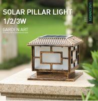 China High Brightness Solar Pillar Lights Outdoor / Solar Outside Security Lights for sale