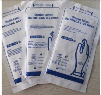 China Disposable Medical Latex Gloves 11Mpa Long Length 1 Pair per Pouch for sale