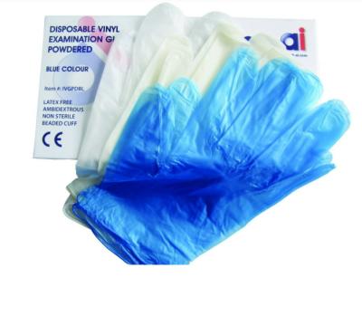 China Disposable Vinyl Gloves 0.83mm Food Industry Medical Safety Latex Free Powder Free for sale