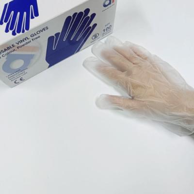 China Whole Clear Disposable Powder Vinyl Gloves 240mm Length for Household Cleaning for sale