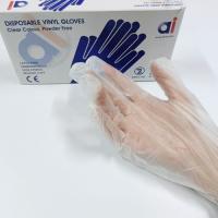 China Whole Clear Disposable Powder Vinyl Gloves 240mm Length for Household Cleaning for sale