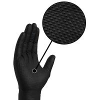 China Diamond Style Disposable Black Nitrile Gloves Latex Free for sale