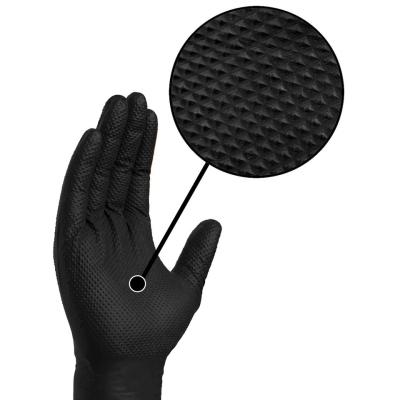 China Diamond Style Disposable Black Nitrile Gloves Latex Free for sale
