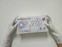 China Disposable White Nitrile Gloves For Cleaning, 100 Pcs Per Box for sale