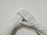 China Disposable White Nitrile Gloves For Cleaning, 100 Pcs Per Box for sale