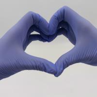 China Nitrile Medical Exam Gloves Disposable Powder Latex Free 1000 Count Purple SMLXL for sale