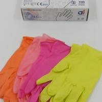 China OEM Disposable Nitrile Gloves Latex Free 100pcs per Box S-XL Multi Colors for sale