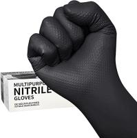 China Powder Free Nitrile Gloves 8 Mil Diamond Pattern Disposable Medical Food Grade Orange for sale