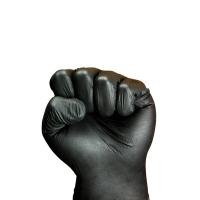 China Heavy Duty Black Diamond Nitrile Gloves 8 Mil Textured Disposable Industrial Gloves for sale