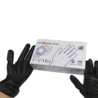 China SAFE HEALTH Nitrile Black Disposable Gloves 100pcs Box Latex Free Powder Free S M L XL for sale
