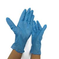 China Blue Nitrile Disposable Gloves 100pcs Box Powder Free Latex Free Food Safe Industrial Medical Exam for sale