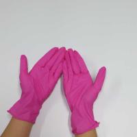 China Pink Disposable Nitrile Gloves Medium Non Latex Gloves Cleaning for sale
