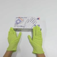 China Custom Food Grade Disposable Nitrile Gloves Powder Free 0.10mm Thickness Blue White Pink for sale